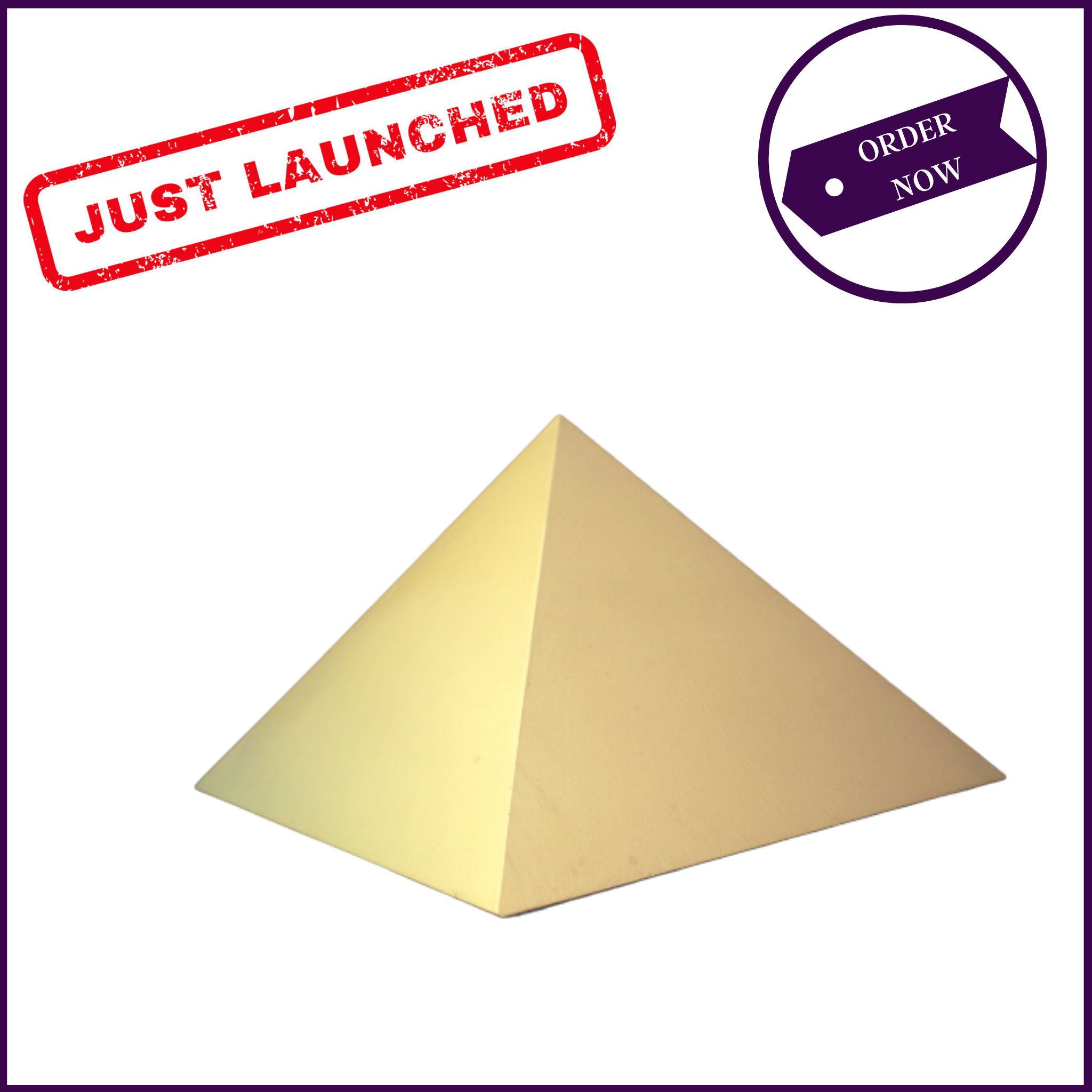 9inch MDF Wood Pyramid Head Cap for Meditation (Gold Painted) (Not for ...