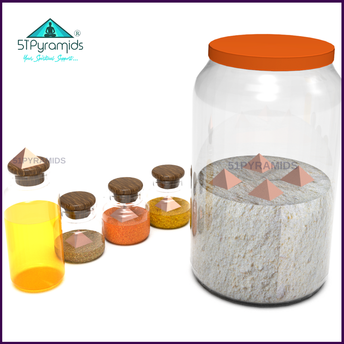 Set of 12 - Pyramid Kitchen Kit - 2inch Pure Copper Pyramid(Small ...